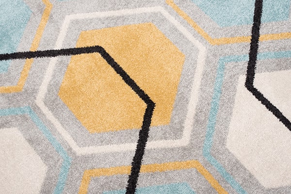 Vaip Lazur Hexagon kollane helesinine – Vaibabutiik